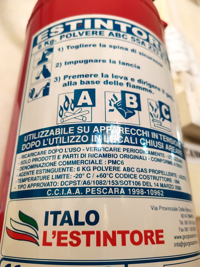 Fire extinguisher editorial photography. Image of italian - 160813187