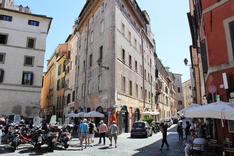Rome, Italy - September 13 2022: Old Town Street Corner in Rome, Italy ...