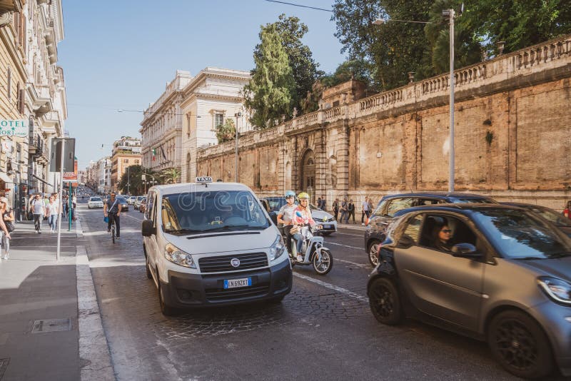 Rome, Italy - 27.10.2019: Streets of Rome, Traffic, People Activity ...