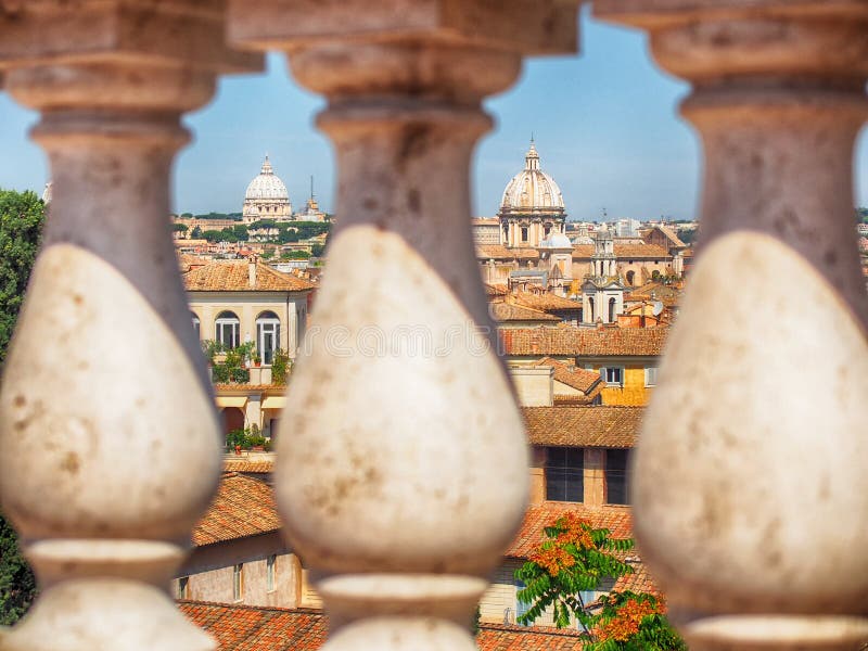 Rome, Italy Trough a Colonade Stock Image - Image of capital, trough ...