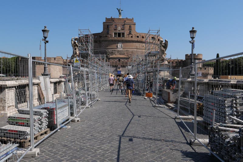 ROME JULY 11 2024 RESTORATION WORK Editorial Photo - Image of town ...