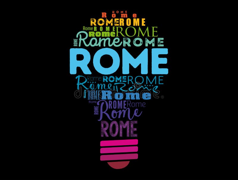 Rome light bulb word cloud stock illustration. Illustration of bulb ...