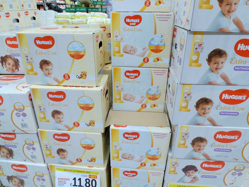 Huggies Baby Goods on Supermarket Shelves Editorial Image - Image of ...
