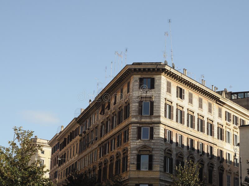 Rome Monti District Buildings View Editorial Photography - Image of ...