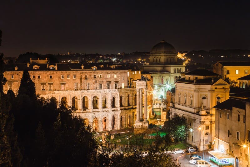 Rome at night. Italy stock photo. Image of evening, roman - 83745930