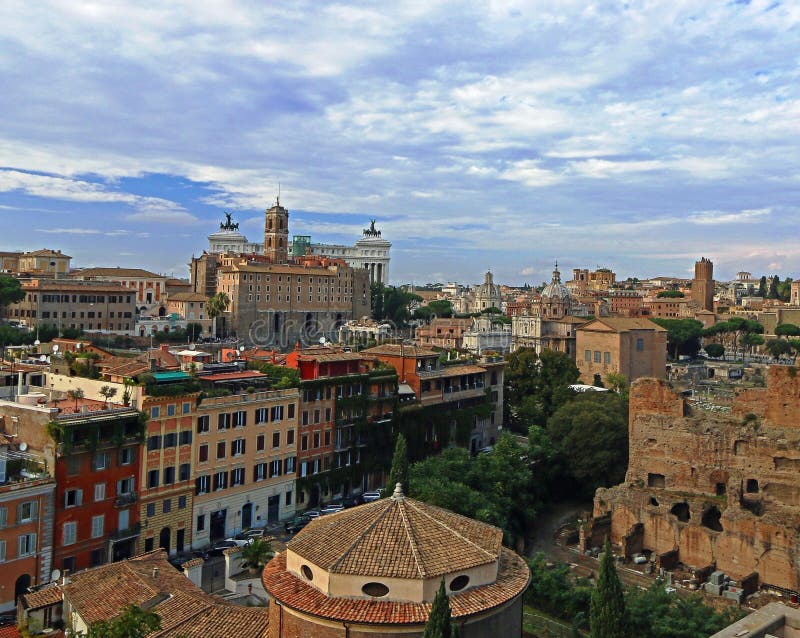 Rome old and new stock photo. Image of rooftop, clouds - 36830920