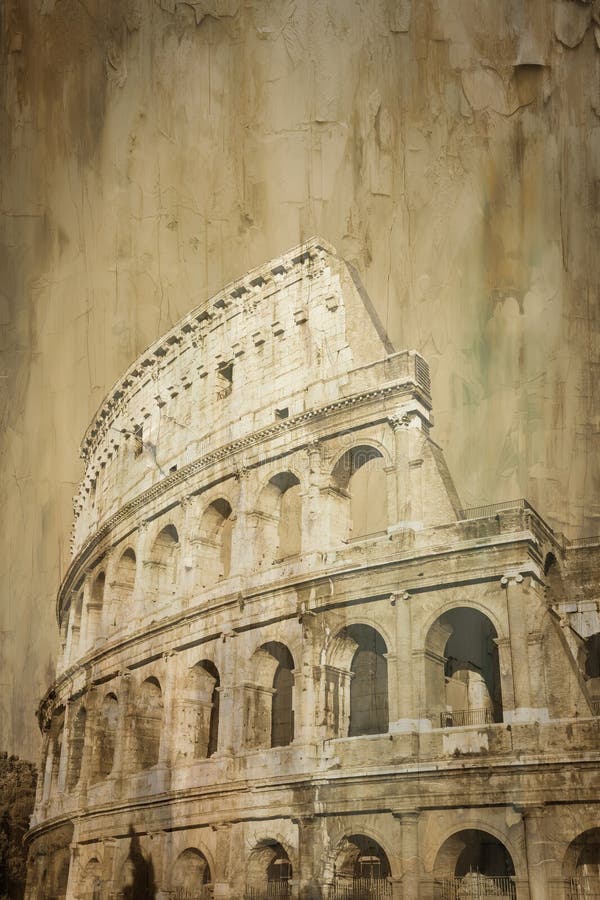 Rome Old Postcard, Colosseum - Vintage Style, Retro Texture Stock Photo ...