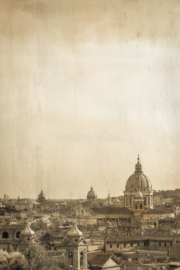 Rome Old Postcard - Vintage Style, Retro Texture Stock Image - Image of ...