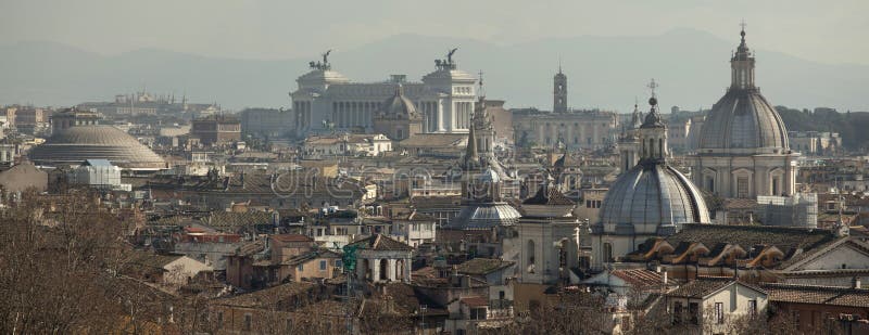 Rome Overview with Monument Stock Image - Image of ancient, panoramic ...