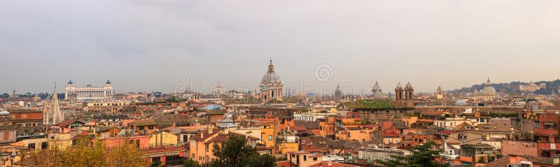 Rome panorama from Pincio stock photo. Image of heritage - 37367994