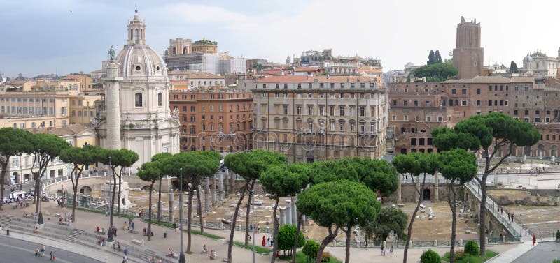 Rome panorama stock image. Image of park, foliage, cathedral - 56418607
