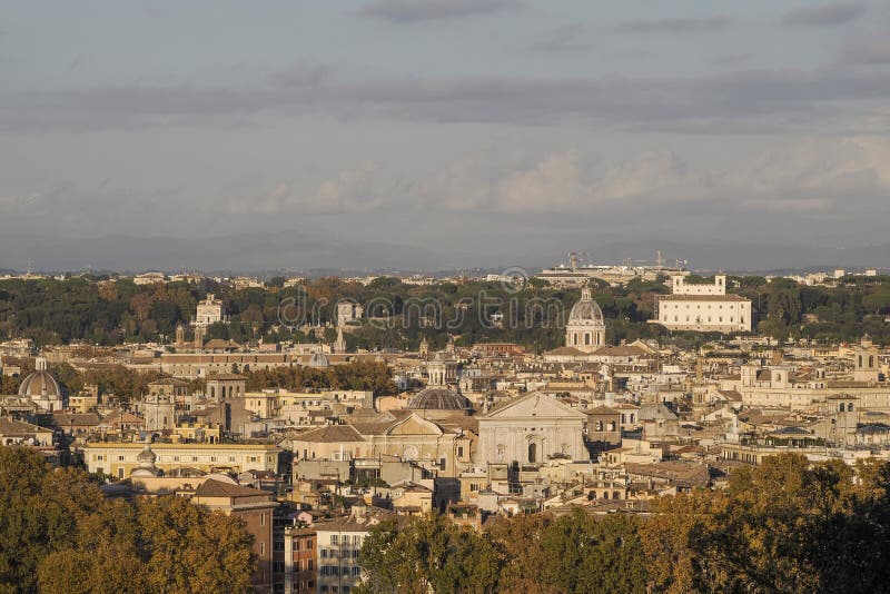 Rome Panorama at Sunset from Gianicolo Stock Photo - Image of ancient ...