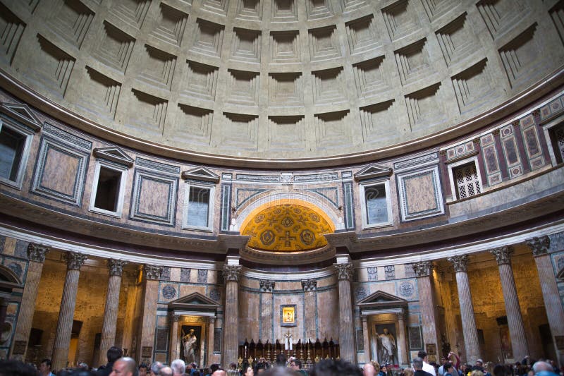 ROME, Pantheon Interior and Dome Editorial Photography - Image of capital, torre: 338851167
