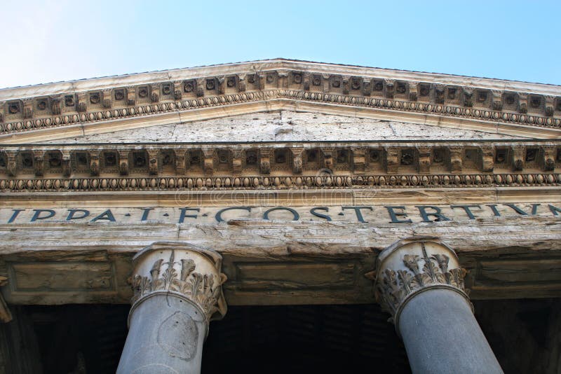 Rome - Pantheon - tympanum stock image. Image of column - 6798577