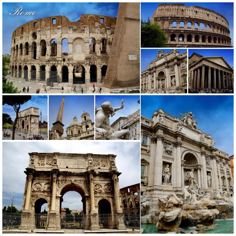 Photo collage of Rome stock photo. Image of landmark - 32486768