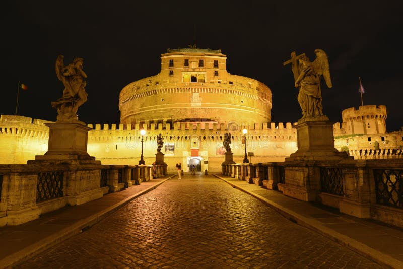 Rome, Ponte Sant Angelo stock image. Image of catholicism - 43973235