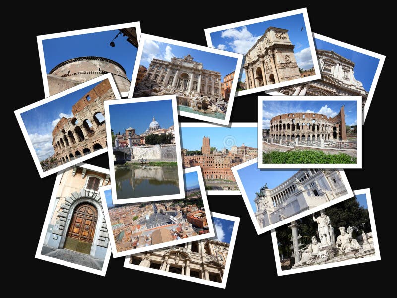 Rome postcard - collage stock photo. Image of coliseum - 10323508