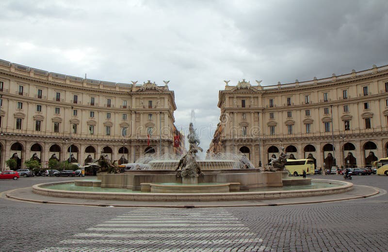 Rome Republic square stock photo. Image of fountain, statues - 38901082