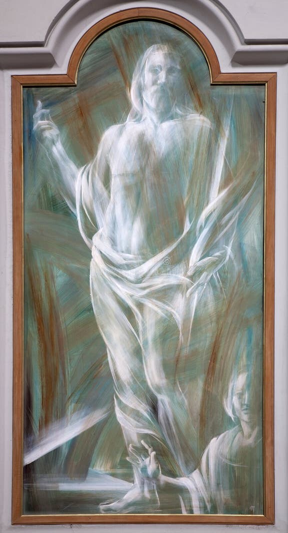 Rome - Resurrection of Jesus. Stock Photo - Image of fresco, detail ...