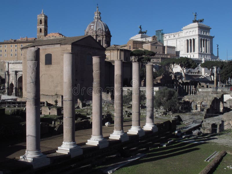 Rome the Roman Forum stock photo. Image of center, monuments - 136426836