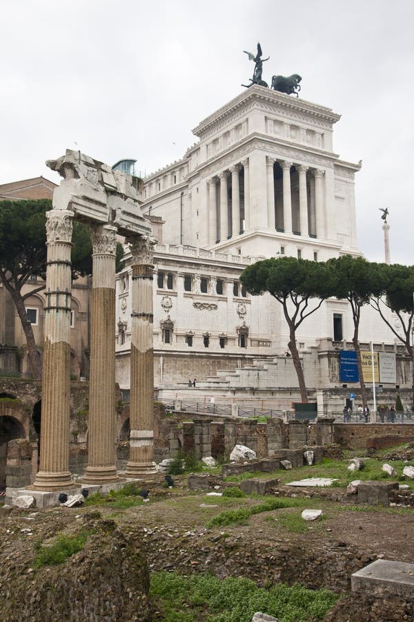 Rome, Roman Forum and Colosseum Stock Photo - Image of architecture ...
