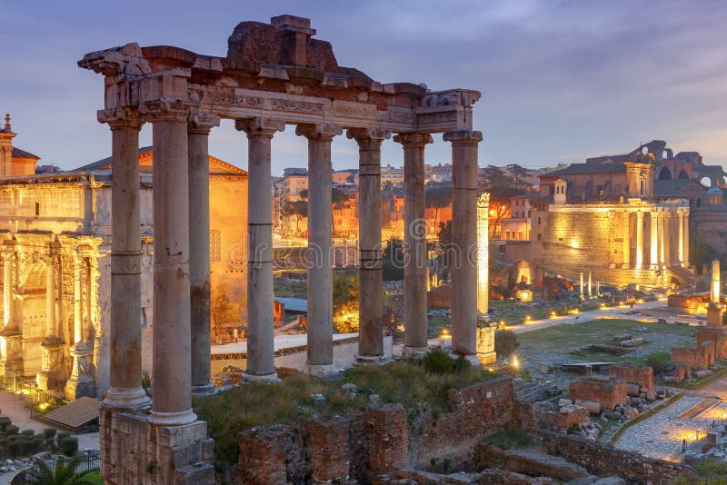 Rome. Roman Forum at Sunset. Stock Photo - Image of empire, forum ...