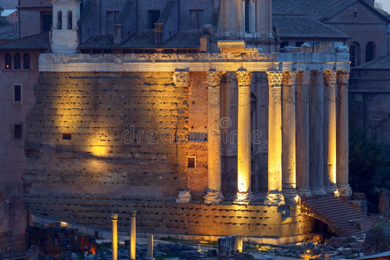 Rome. Roman Forum at Sunset. Stock Image - Image of empire, europe ...