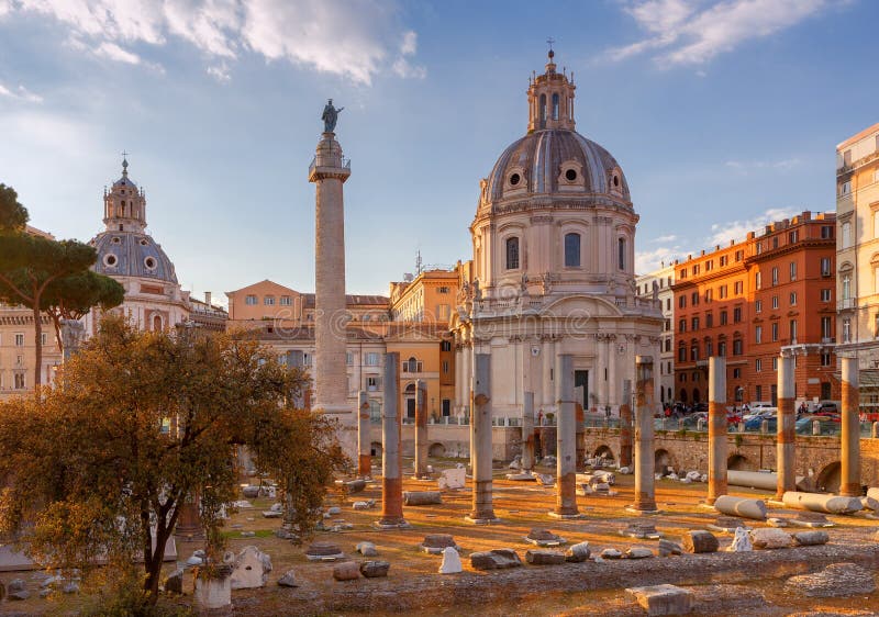 Rome. Roman Forum at Sunset. Stock Image - Image of hour ...