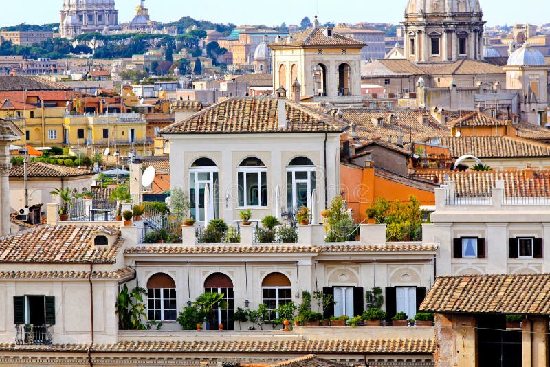 Rome rooftop stock image. Image of city, urban, residential - 16702857