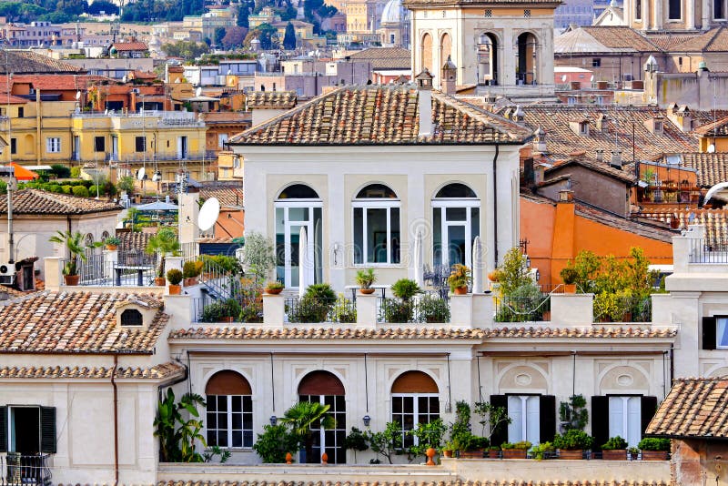 Rome rooftop apartment stock photo. Image of buildings - 16272476