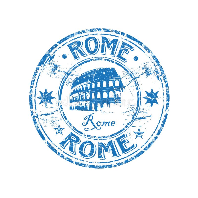 Rome rubber stamp stock vector. Illustration of blue, dirty - 9023974