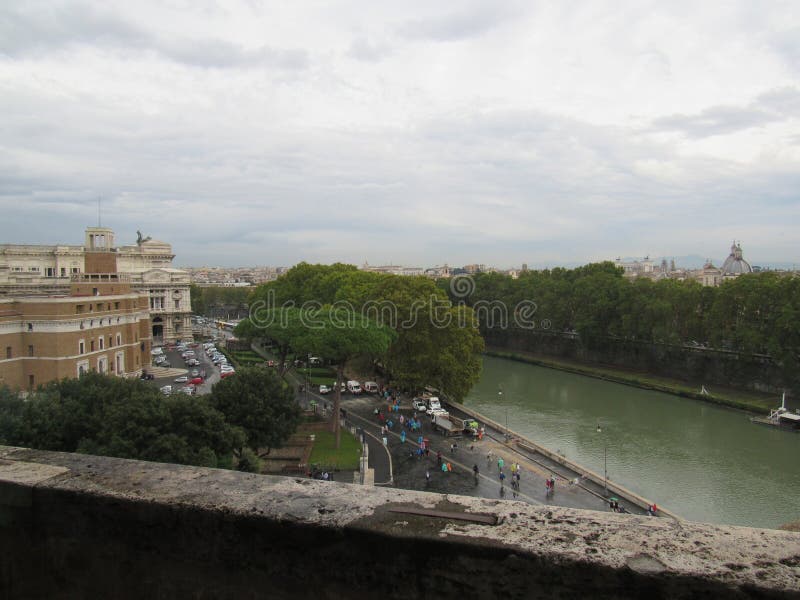 Rome Seen from Top of Castle of San Angelo. Stock Image - Image of ...