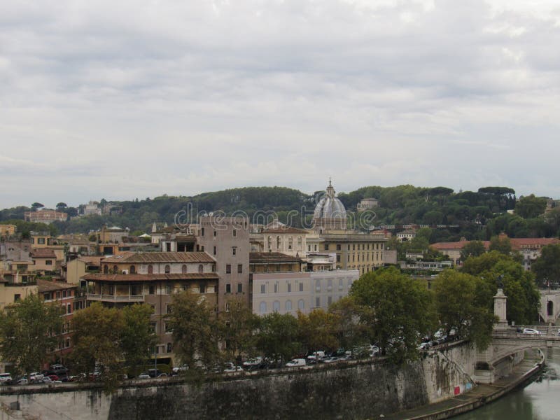 Rome Seen from Top of Castle of San Angelo. Stock Image - Image of ...