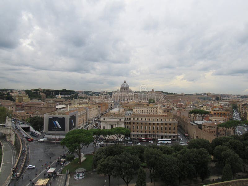 Rome Seen from Top of Castle of San Angelo. Stock Photo - Image of ...