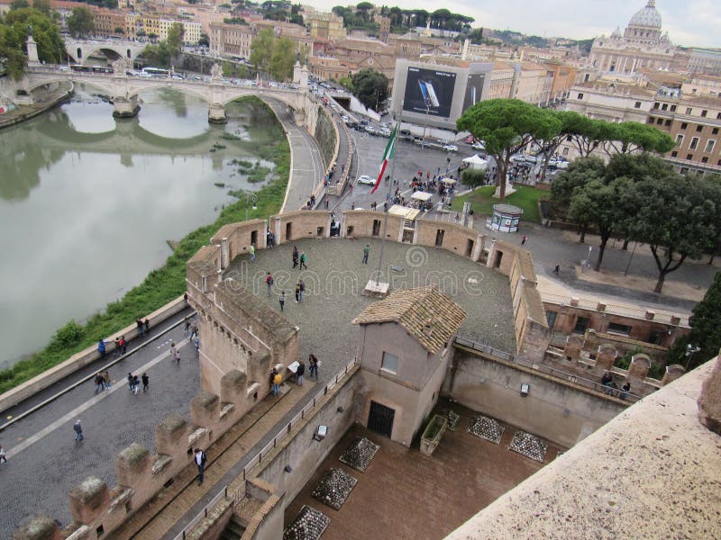 Rome Seen from Top of Castle of San Angelo. Stock Photo - Image of ...