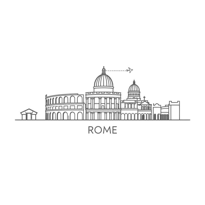 Rome Skyline Illustration Stock Illustrations – 1,895 Rome Skyline ...