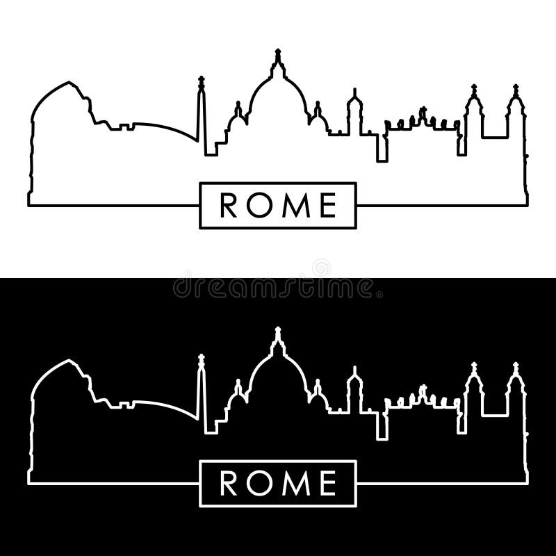 Rome Skyline Vector Silhouette Stock Vector - Illustration of vector ...