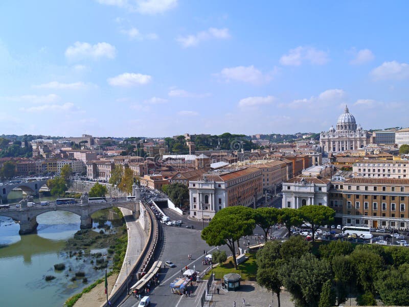 Rome skyline stock photo. Image of basilica, tiber, aerial - 106565980