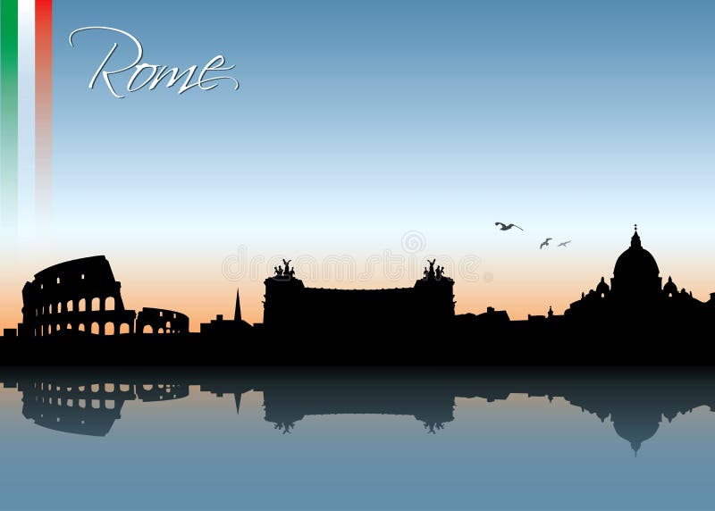 Rome skyline stock vector. Illustration of graphic, blue - 33482861