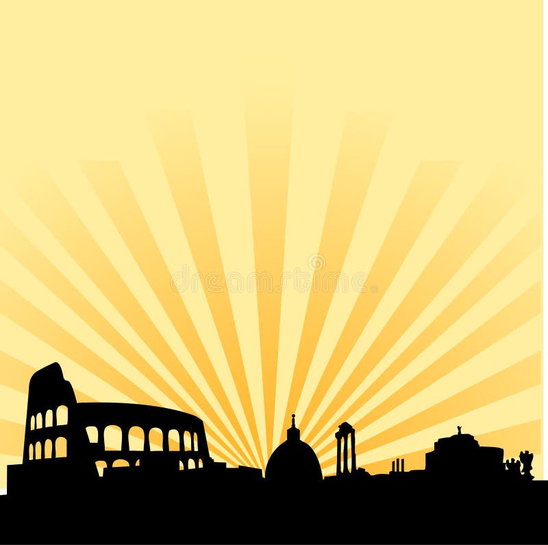 Rome Skyline Vector Silhouette Stock Vector - Illustration of vector ...