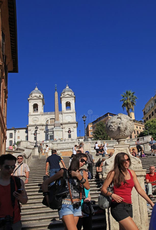 Rome, Spanish Steps editorial photography. Image of sitting - 28488602
