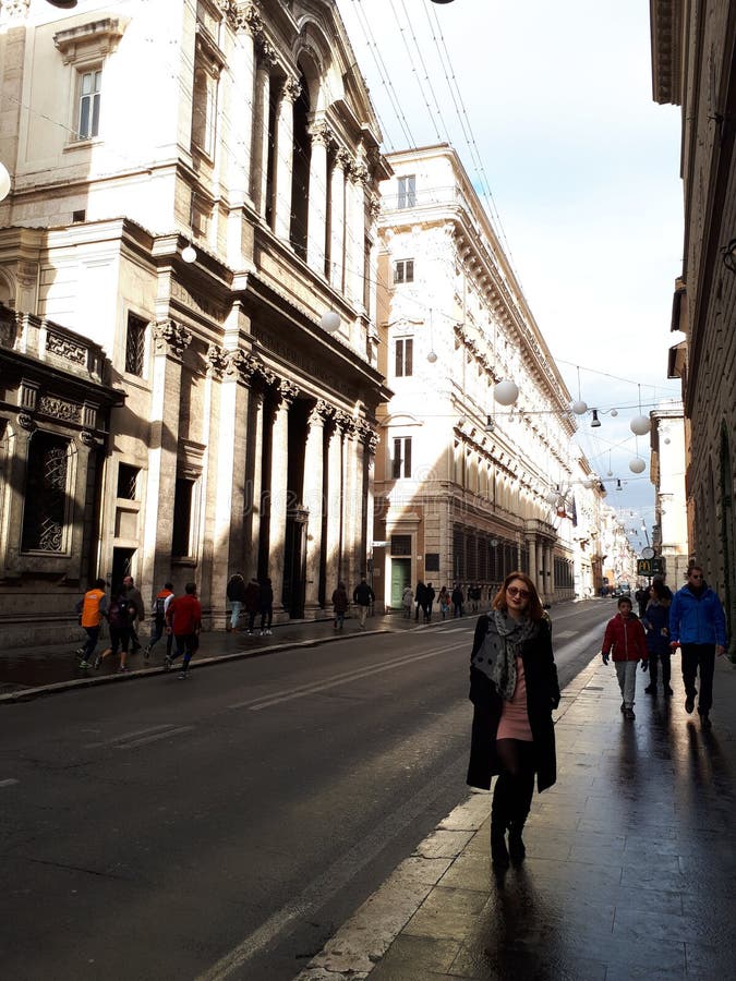 Rome street editorial stock photo. Image of sunnyday - 111478283
