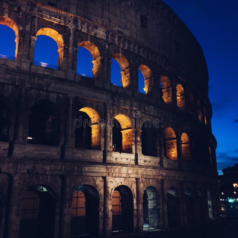Rome in summer,Colosseum stock image. Image of rome, lights - 86419537