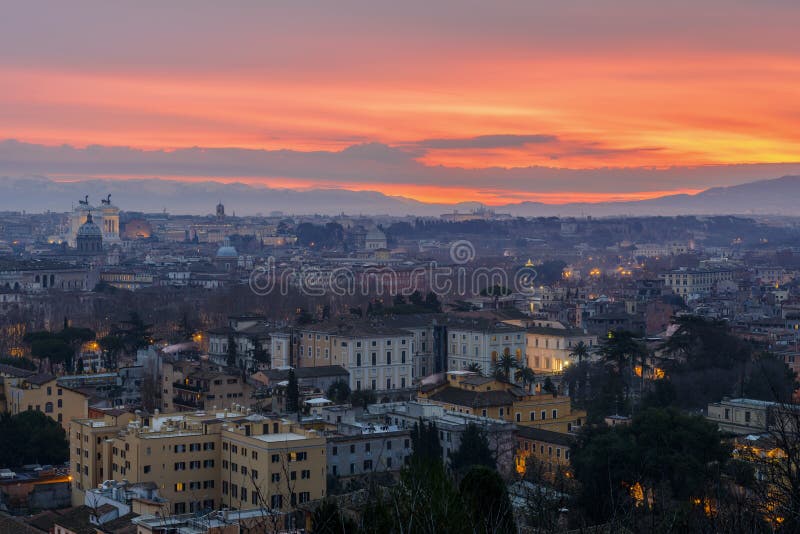 Rome at sunrise stock image. Image of aerial, tourism - 37910463