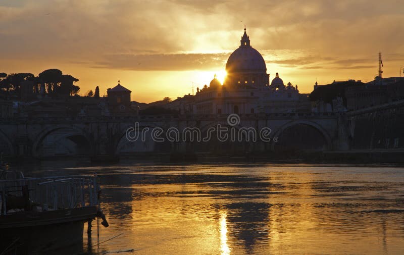Rome at sunset stock image. Image of peter, saint, pietro - 1886107
