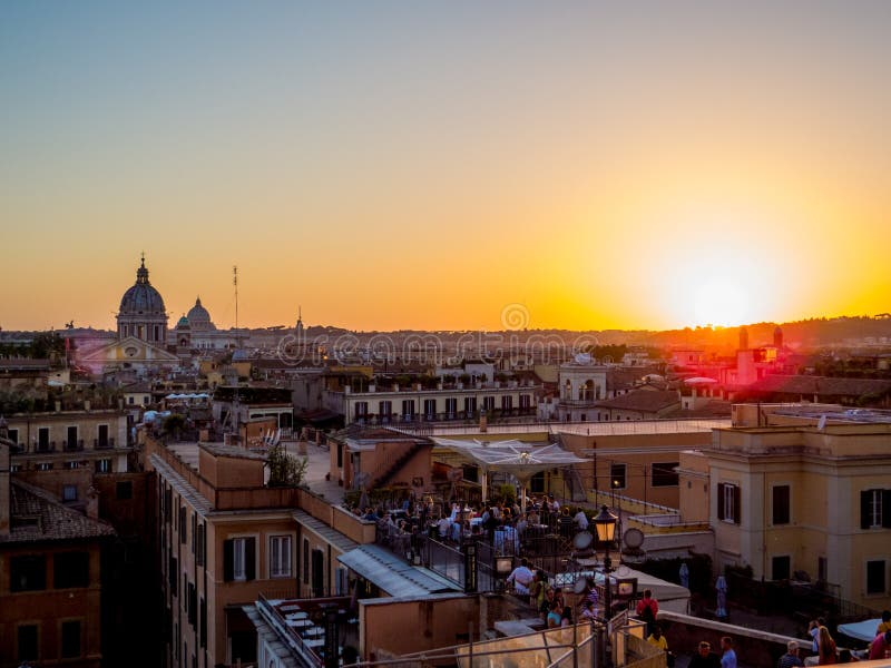 Rome at sunset editorial photography. Image of famous - 76554667
