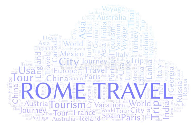 Rome Travel word cloud. stock illustration. Illustration of print ...