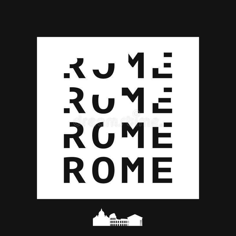 Rome Typography Minimalist Vector Image for Sticker, Logo, Icon Layout ...