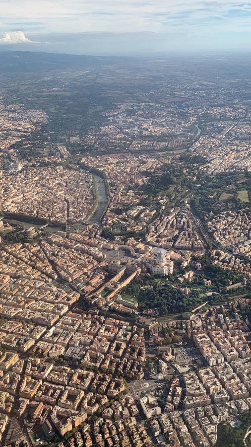 Rome and Vatican City Viewed from an Airplane. Rome, Italy Stock Image ...