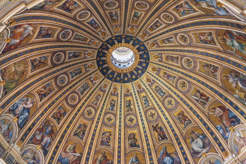 Rome, Vatican, Italy Architecture Inside St. Peter S Basilica Dome ...